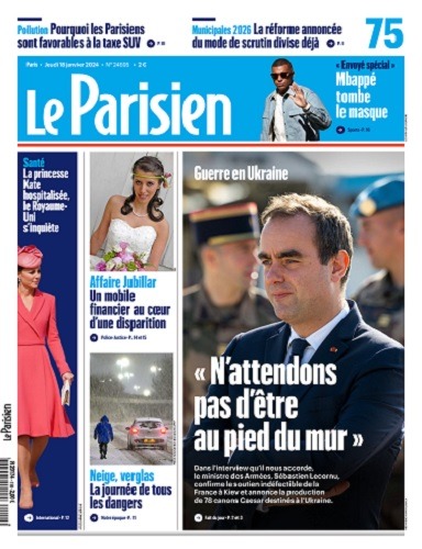 Le Parisien Du Jeudi 18 Janvier 2024 Télécharger Des Magazines